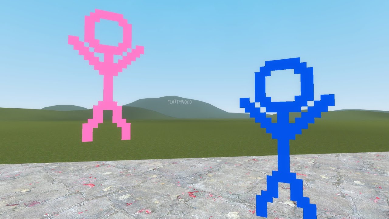 Blue and Pink Stickman Dancing in Garry's Mod [10 Minutes] - YouTube