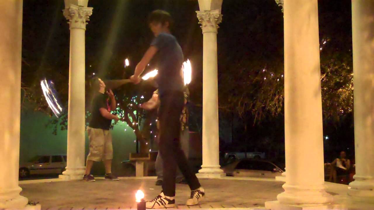Fahrenheit 360° Firespinning 082611 Dean Zeller with Devilsticks, Troy ...