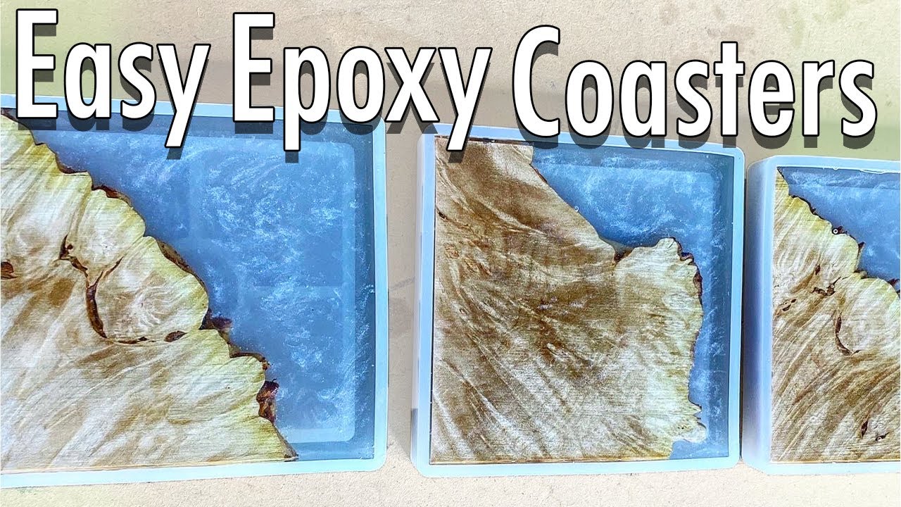 How to Make Easy Epoxy and Wood Coasters!! - YouTube