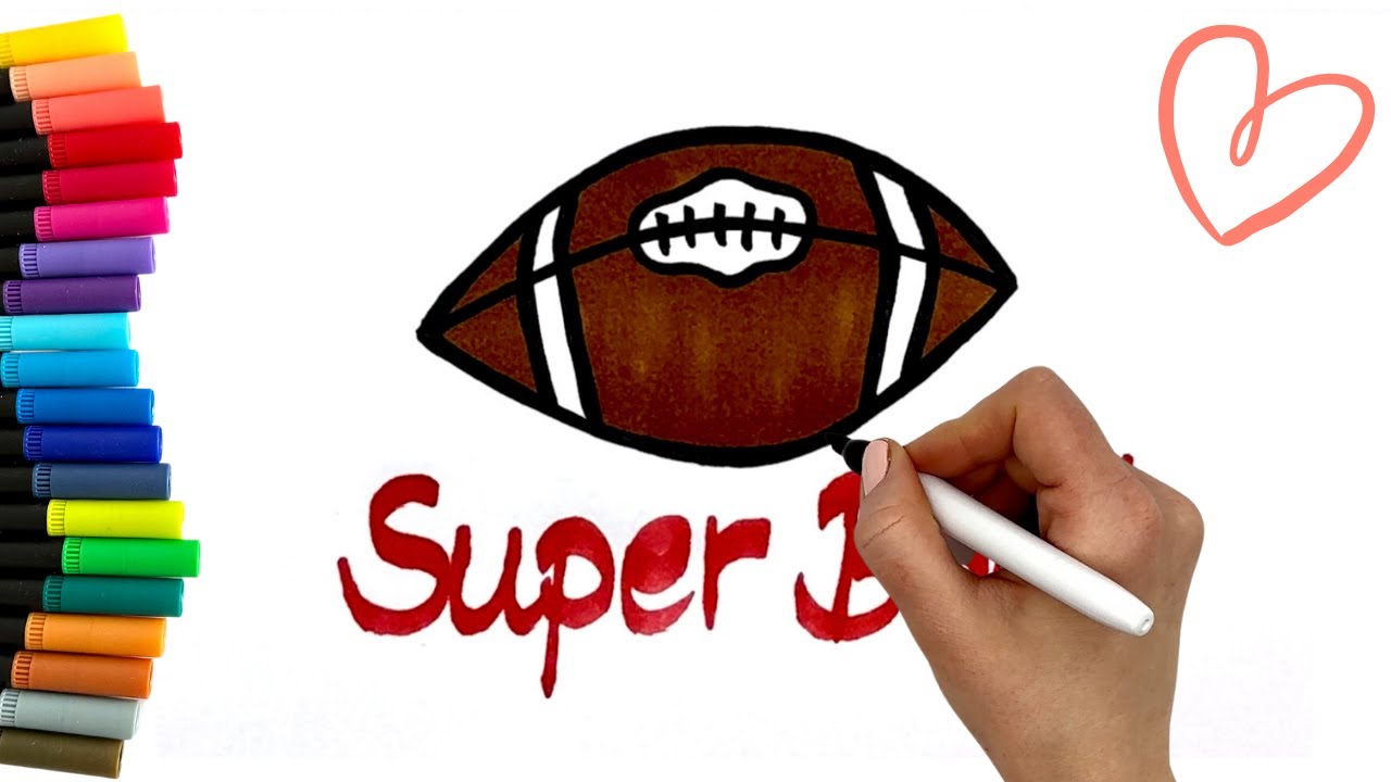 How to draw an american football | EASY | learn colors for kids and ...
