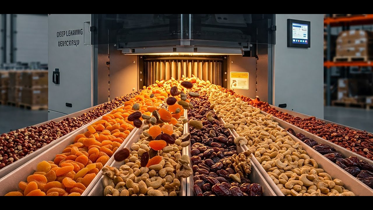AIi Based Dryfruits Nuts Colour Sortex Machine | AI Deep Learning Belt Type Color Sorter Machine ...