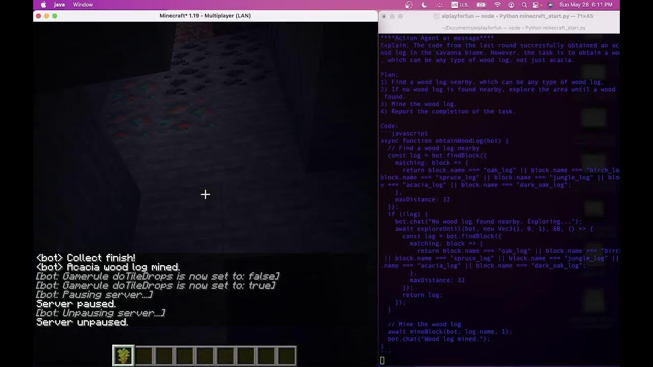 Voyager's life: Minecraft AI Bot powered by GPT4 - YouTube