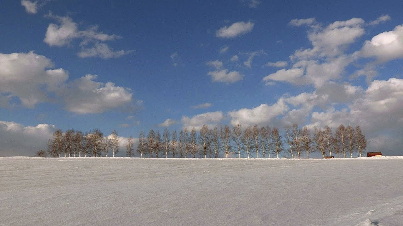 残雪の美瑛の丘 Biei of unmelted snow - YouTube