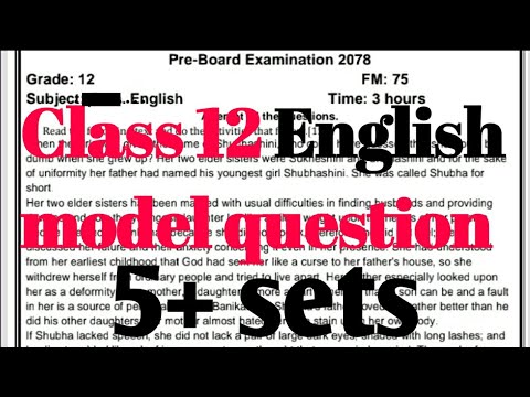 class 12 re-exam English model question. NEB model question. model ...