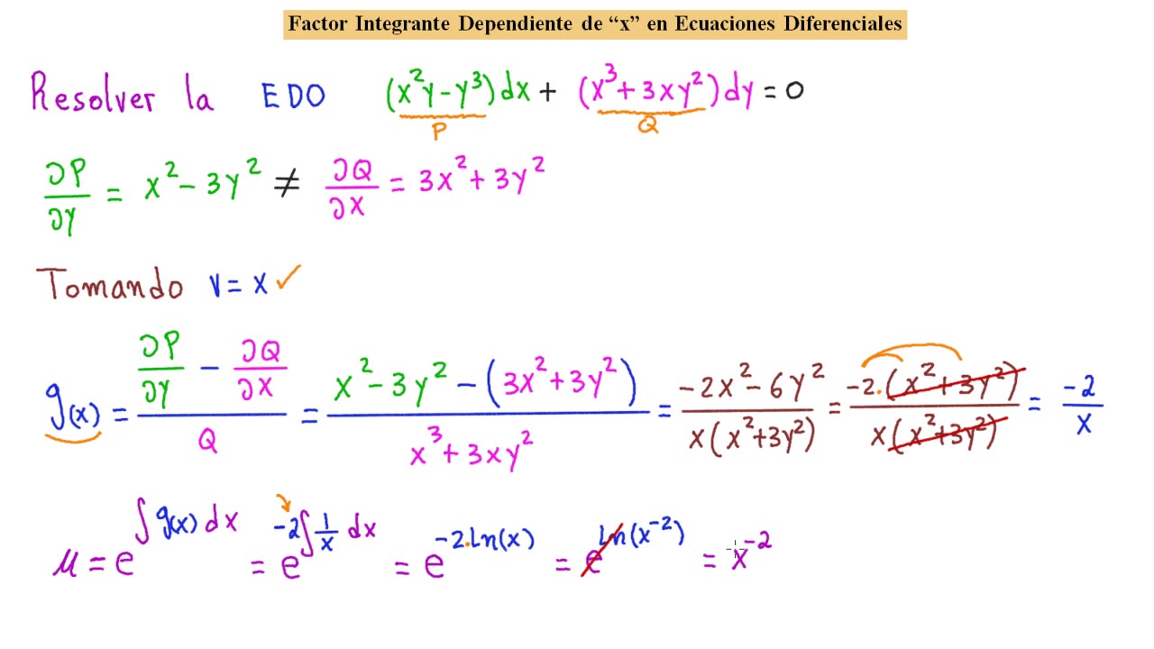 Aprende Rápido y Fácil a Calcular El Factor Integrante "x" en una ...