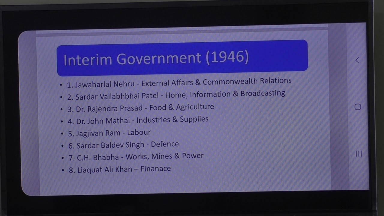 "INTERIM GOVERNMENT OF 1946" BY MANAV FOR UPSC/CGL/MPPSC/RRB/CGL - YouTube