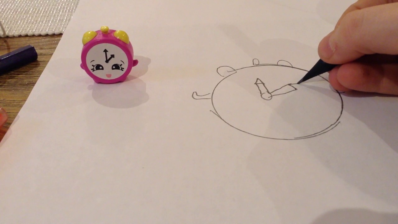 How to draw Ticky Tock the Shopkin! - YouTube