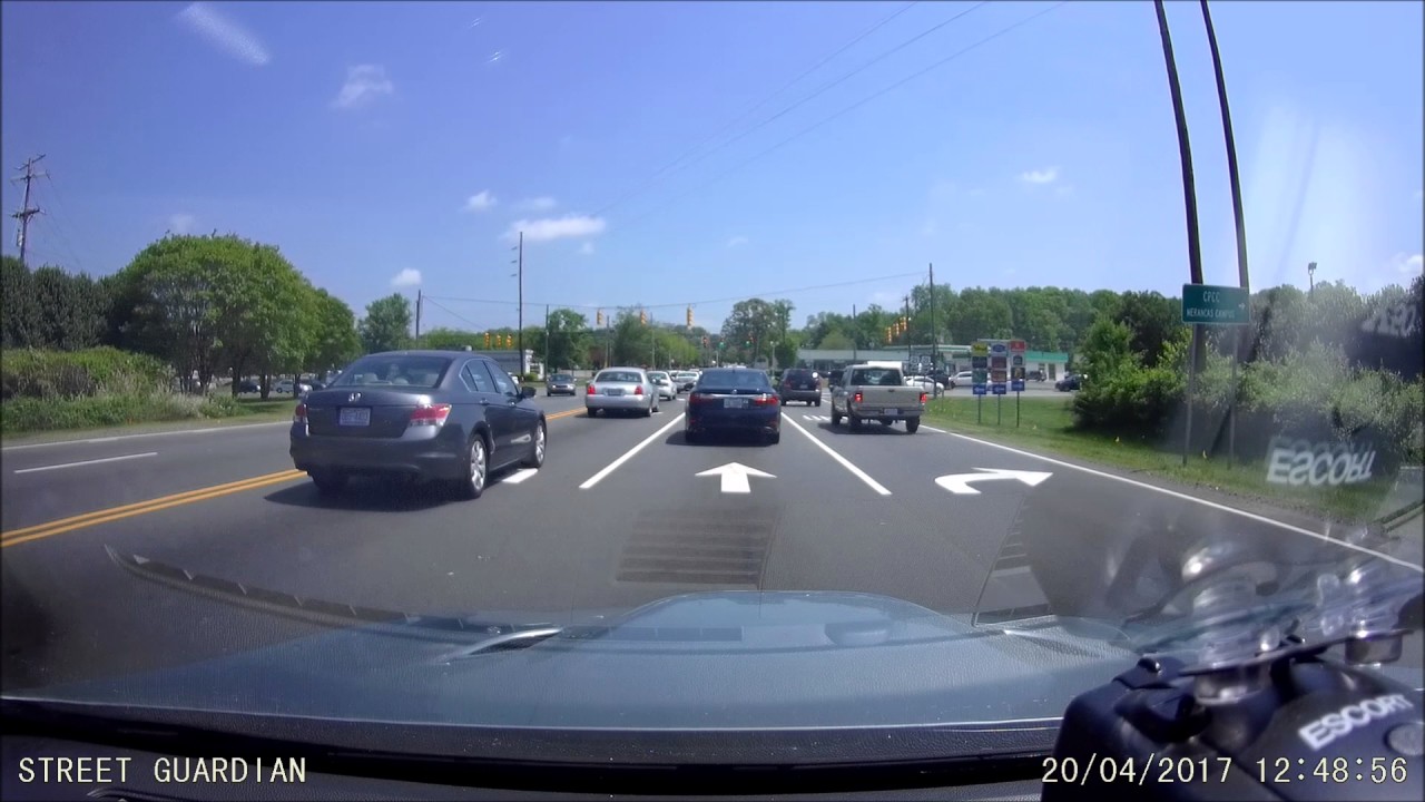 Car merges after a right turn only lane - Instant Justice - YouTube