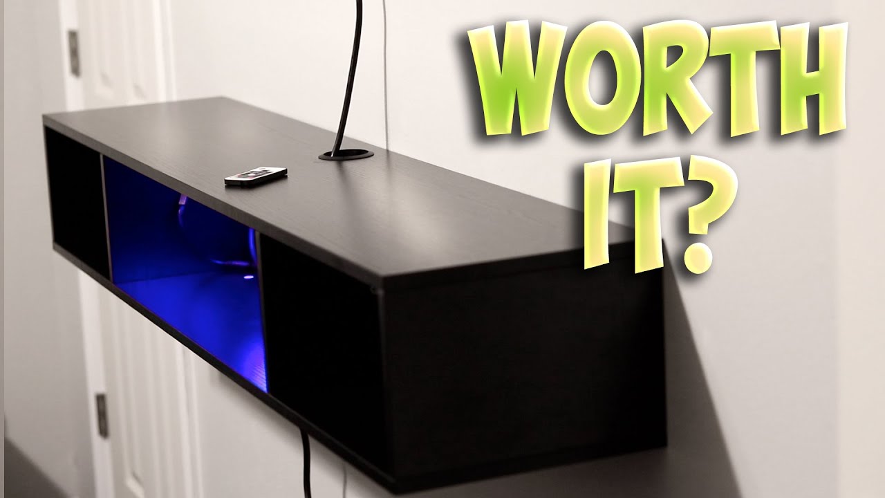 Rolanstar Floating TV Stand with LED Review - YouTube