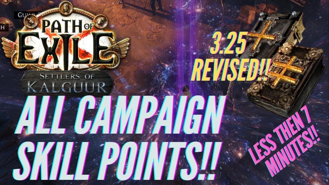 Path Of Exile - All Campaign Passive Skill Points Revised For 3.25 ...