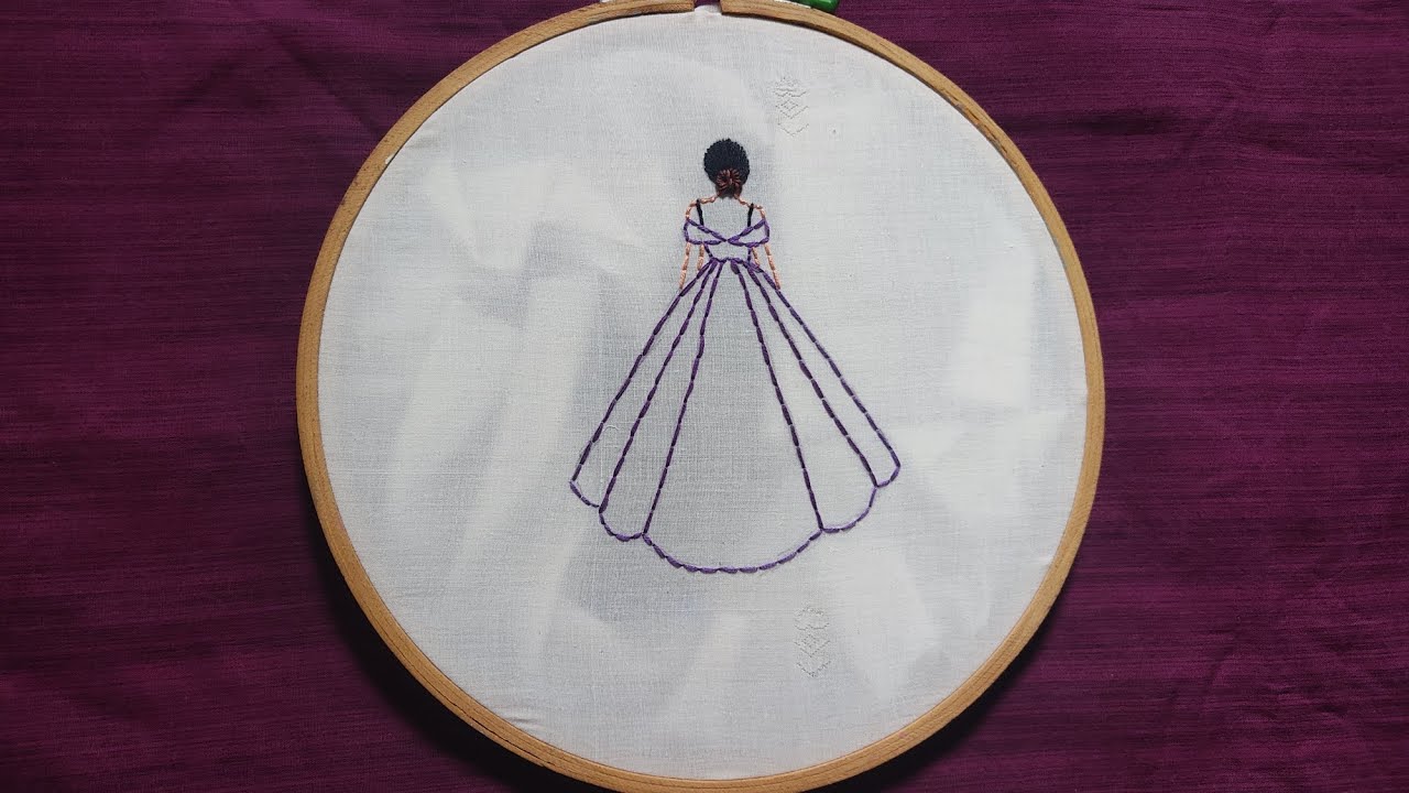 Easy embroidery design | Back stitch | Relaxing video| #embroidery ...