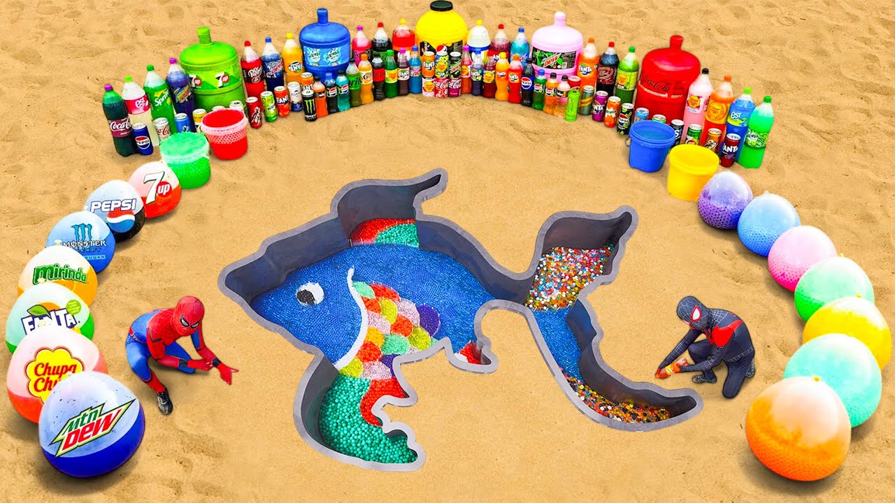 Experiment: Giant Toothpaste Eruption from rainbow Fish, Mtn Dew, Pepsi ...