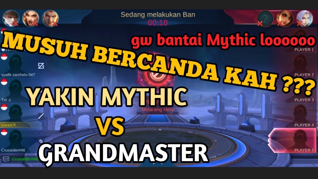 [MOBILE LEGENDS] GM vs MYTHIC di mode Ranked !!!!! - YouTube