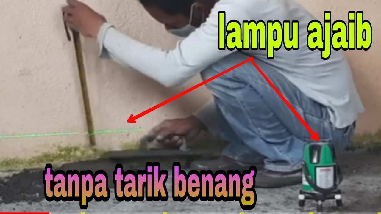 CARA PLASTER LANTAI CEPAT DAN RATA MENGGUNAKAN LASER - YouTube