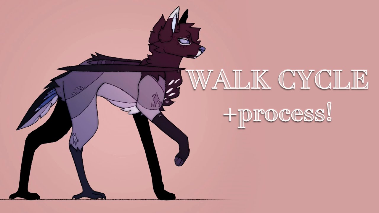 Wolf(?) Walk Cycle | +process!! - YouTube
