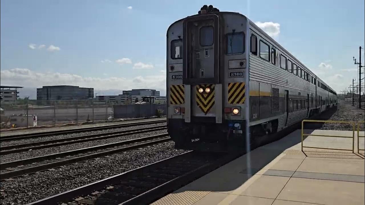 Amtrak Capitol Corridor #728 at Santa Clara Station with CDTX #8308 Cab Car and #2123 SC-44 # ...