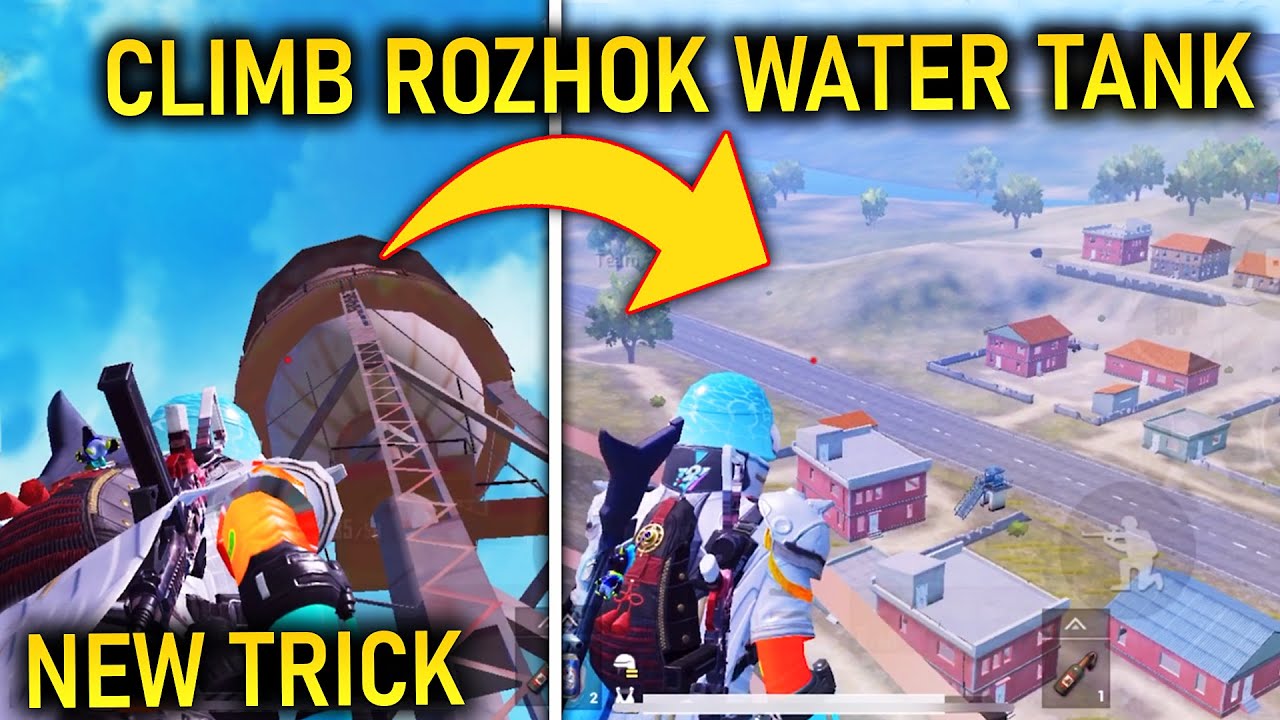 NEW HIDDEN TRICK (CLIMB ROZHOK WATER TANK) - PUBG MOBILE - YouTube