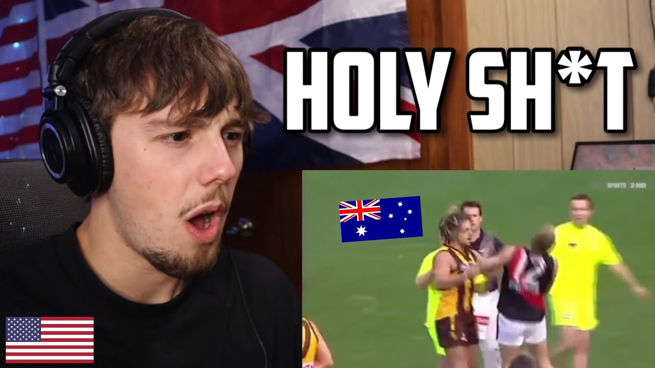 American Reacts to CRAZIEST AFL FIGHTS! - YouTube