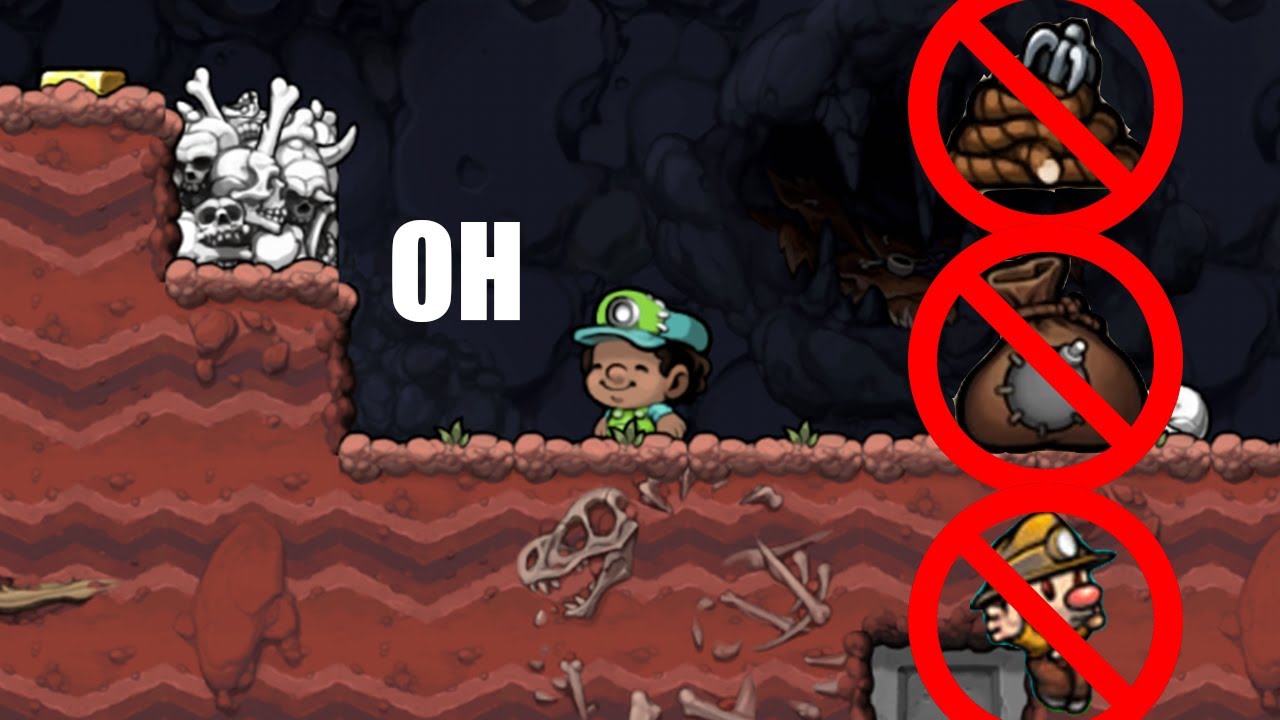 Spelunky 2 no jump, rope or bombs challenge (meme) - YouTube