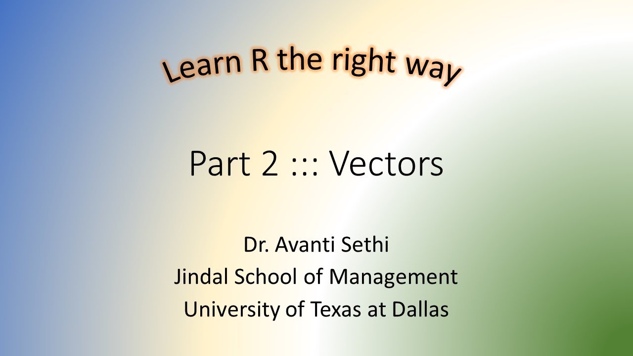 R - Vectors - YouTube
