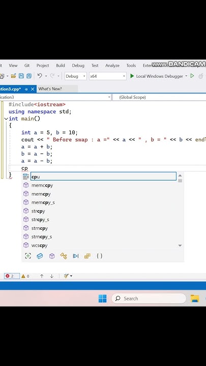 How To Swap Two Variables Without A Temporary Variable In C Coding Modingcoding Shorts