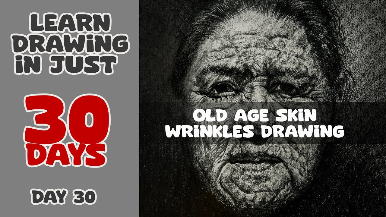 Drawing Old Age Wrinkle in Portrait | Learn Drawing in Just 30 Days ...