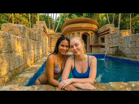 Two Girls Build a Hidden Underground Villa With a Stunning Pool