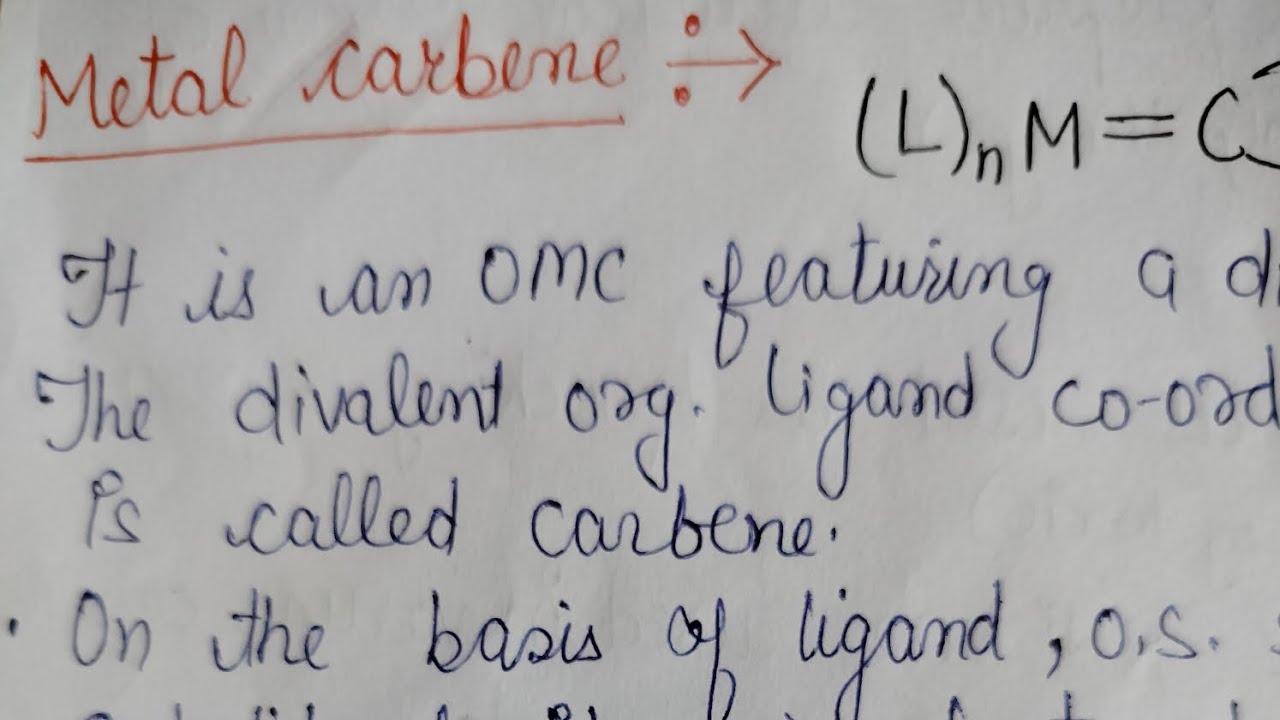 Metal Carbene~ Shrock & Fischer M.Sc. inorganic#organometallicchemistry ...
