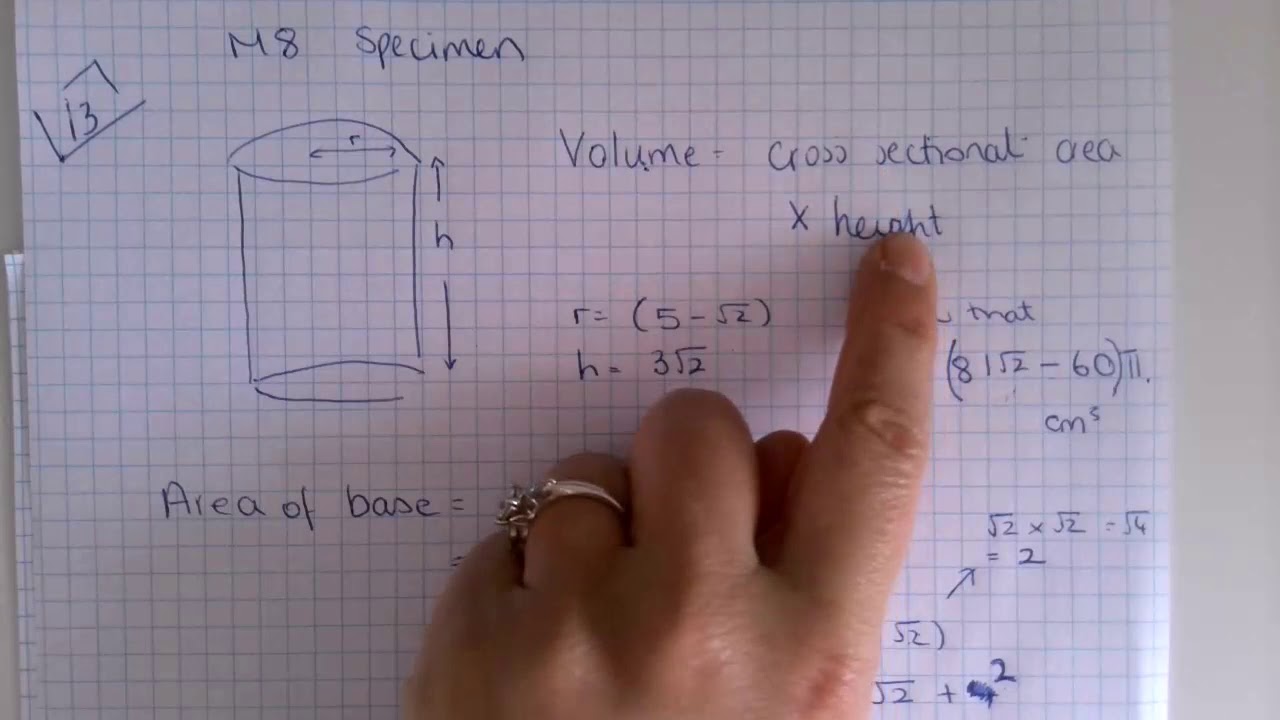 Year 11 M8 Specimen Paper 1 Q13 - YouTube