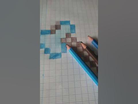 tuto pixel art minecraft hache en diamant 💎 - YouTube