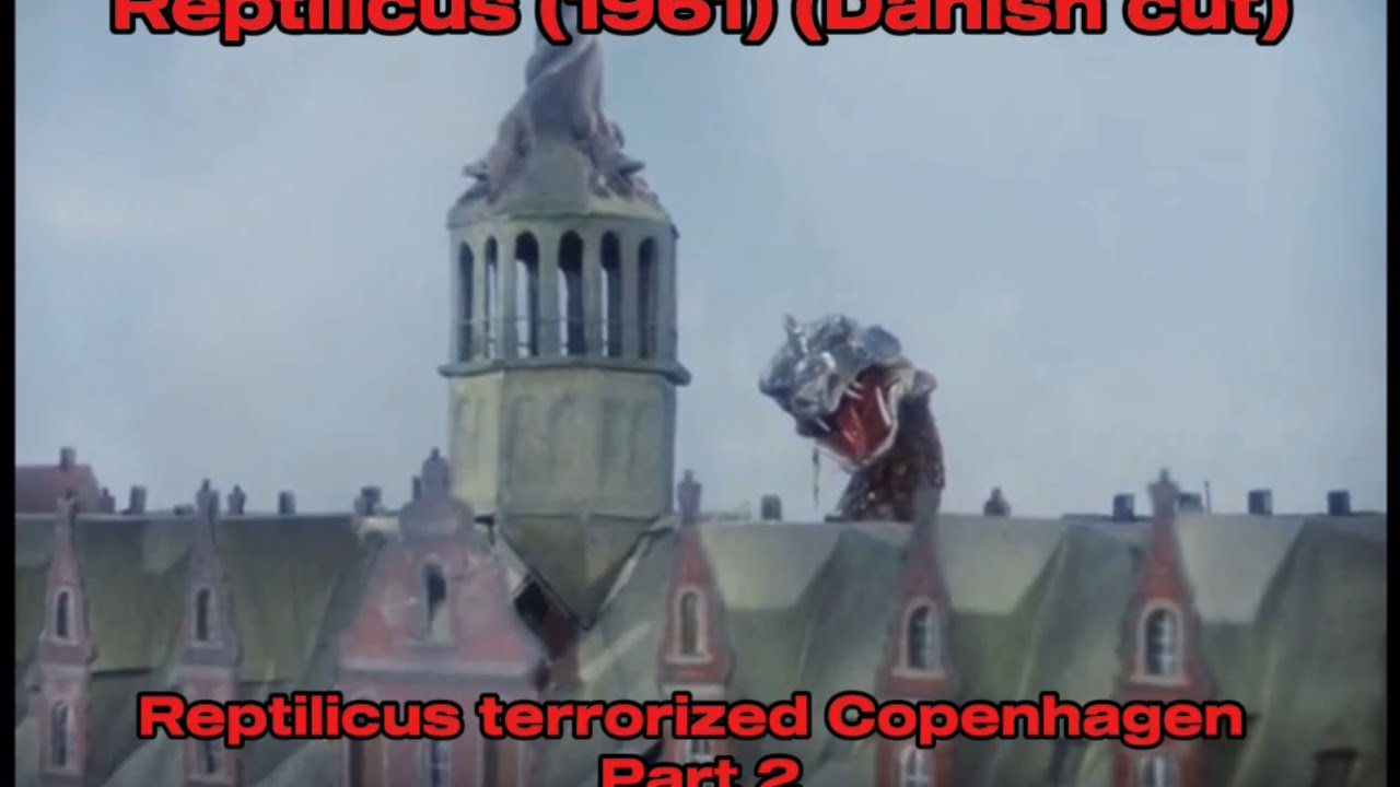 Reptilicus (1961) Reptilicus terrorized Copenhagen (part 2) (Danish cut ...
