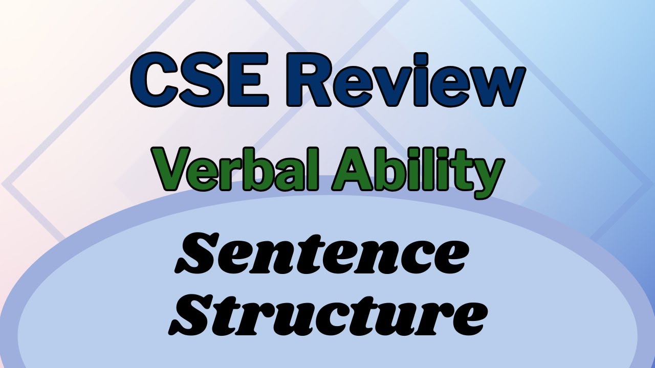 Civil Service Exam • Verbal Ability • Sentence Structure - YouTube