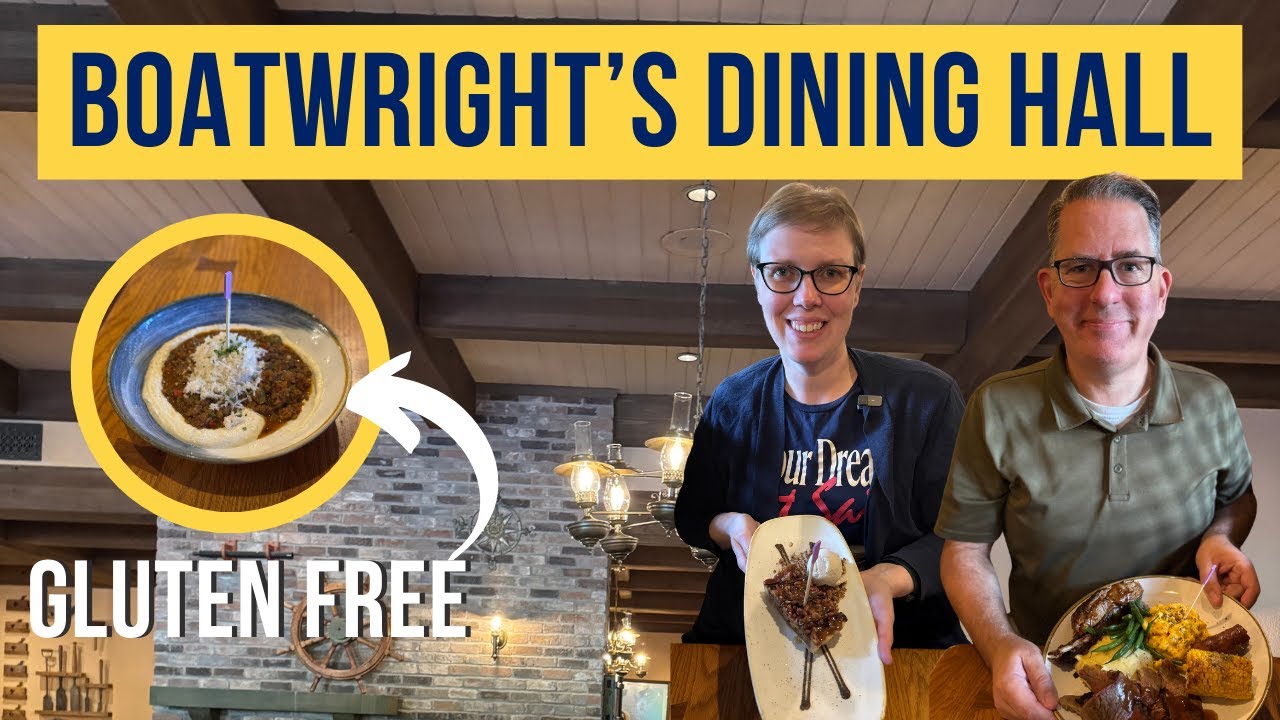 HIDDEN GEM at Disney World: What We Ate GLUTEN FREE at Boatwright's Dining Hall - YouTube