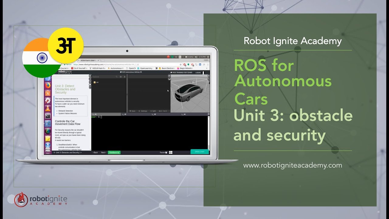 [ROS Tutorials Hindi] ROS for Autonomous Cars: Obstacle & Security | Ep ...