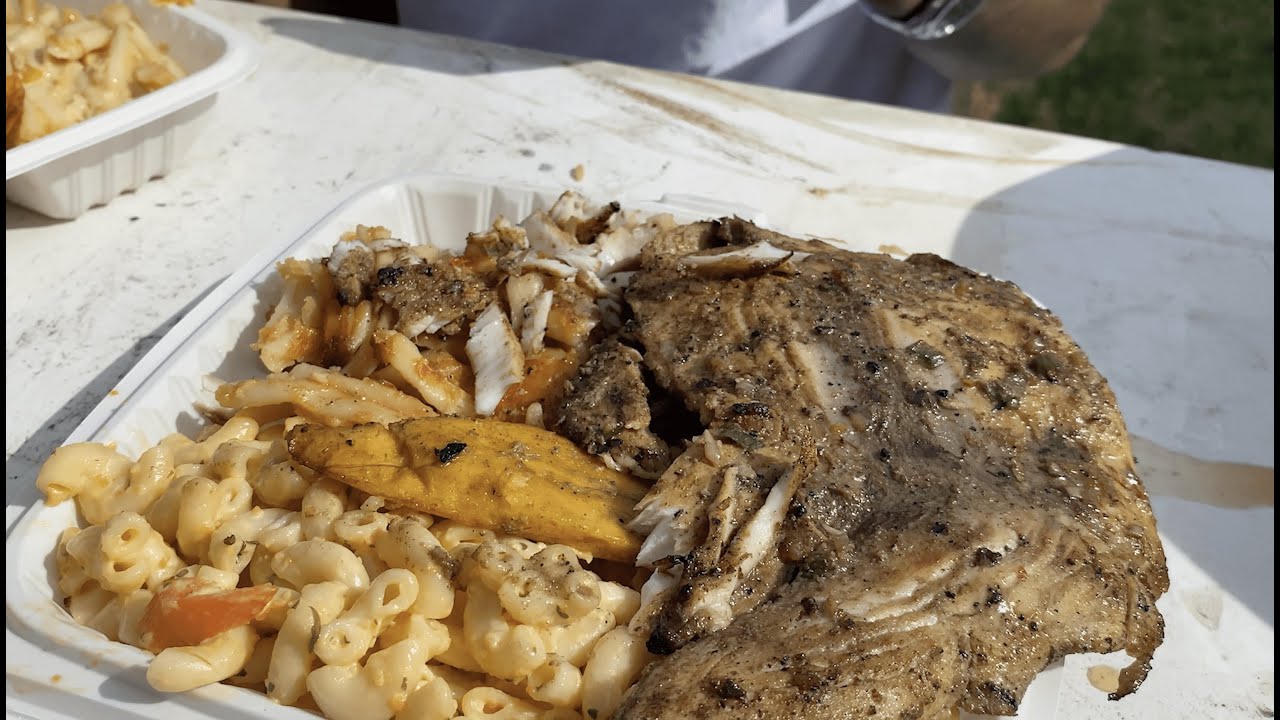 Giant DOLPHIN STEAK 🔥🌶️ + FLYING FISH!!! Best Food From Oistins Fish ...