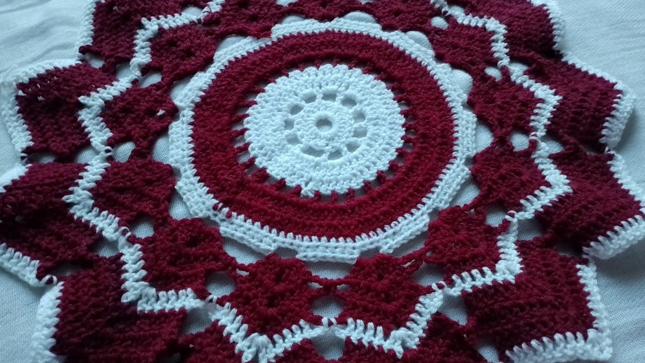 Woolen Thalposh ke design Crosia Thalposh, Crochet Thalposh, Crochet ...