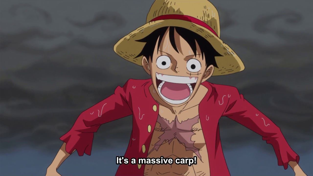 Luffy Tries Grabbing Carp and Wants To Eat It! | One Piece 891 - YouTube