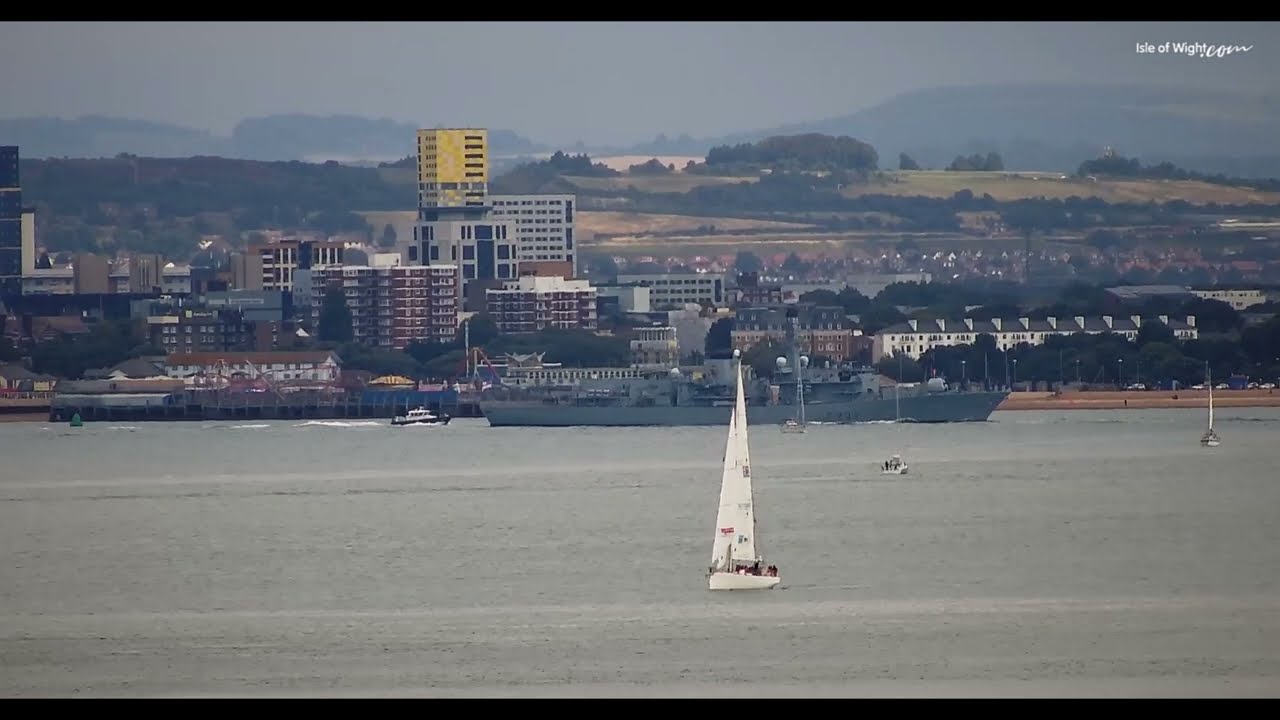 HMS IRON DUKE (F234) a Type 23 Duke-class frigate LEAVING PORTSMOUTH 24 ...
