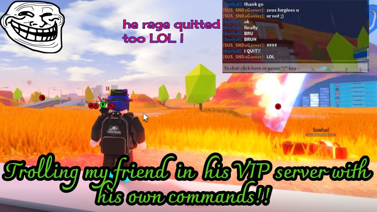 Trolling my friend with Admin Commands in his VIP Server! (Roblox ...