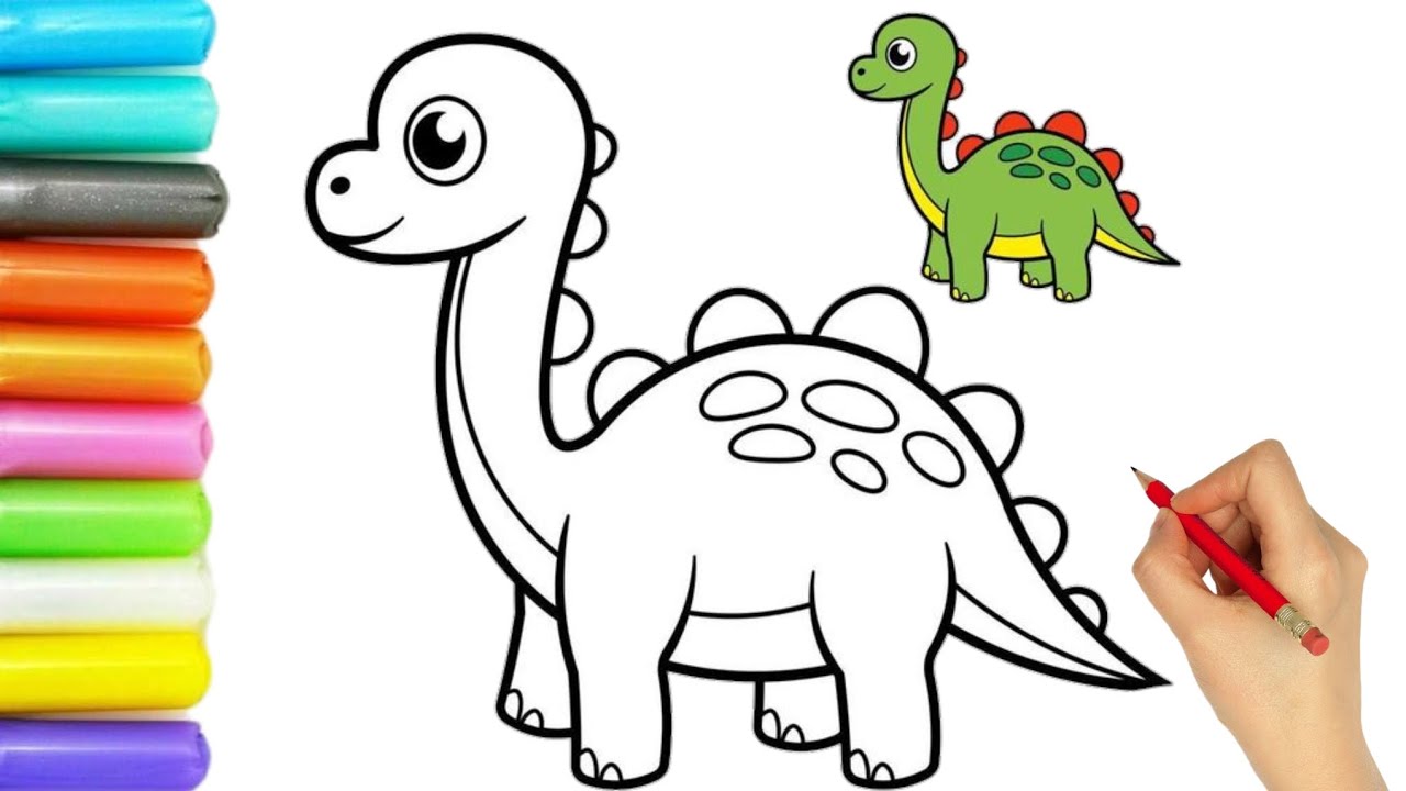 Let's Learn How To Draw Dinosaur Together | Painting, Drawing, Coloring ...