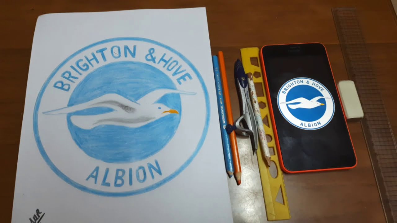 How to draw Brighton & Hove Albion Logo Step by Step #BHA #Brighton 🔥🔥👍 ...