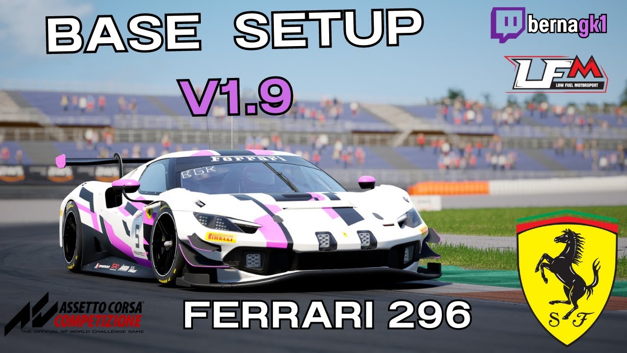 FERRARI 296 GT3 BASE SETUP ACC V1.9 - YouTube