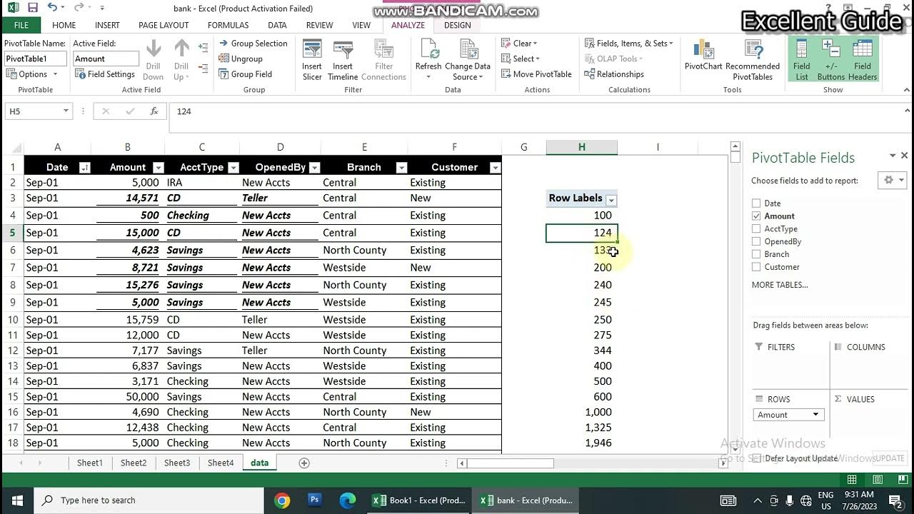 Using pivotable in Excel part-2 - YouTube