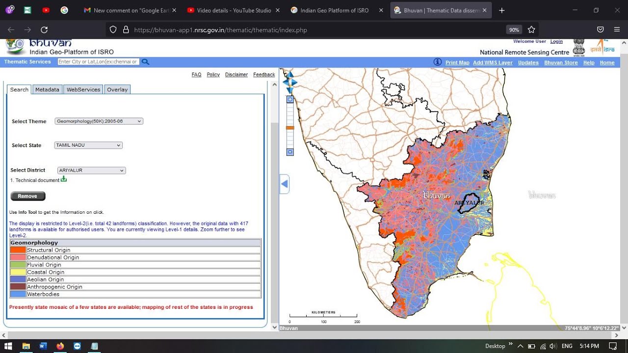 Download Geomorphology and Lineament using QGIS | Bhuvan Thematic Services - YouTube
