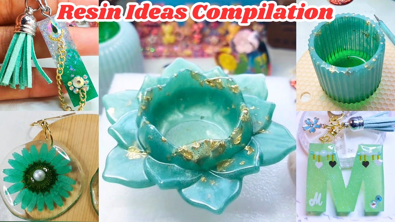 All GREEN Resin Compilation • Resin for Beginners Resin Crafts Resin ...