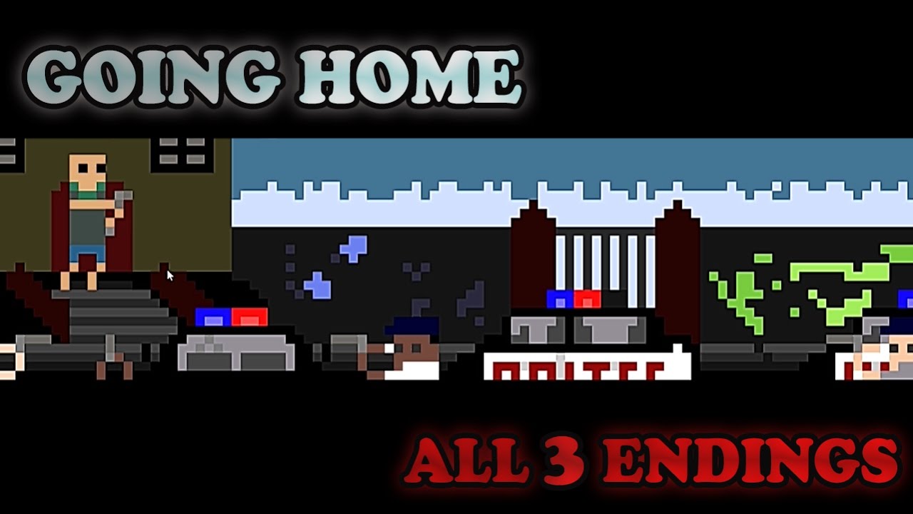 Going Home | Pixelated horror - ALL 3 ENDINGS - YouTube