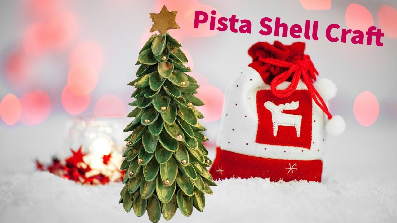 Christmas Tree Craft | DIY Pistachio shells Christmas Tree | Pista ...