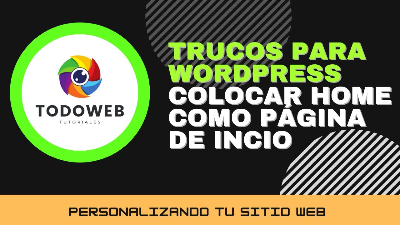 Poner pagina de inicio en wordpress 2022 - YouTube