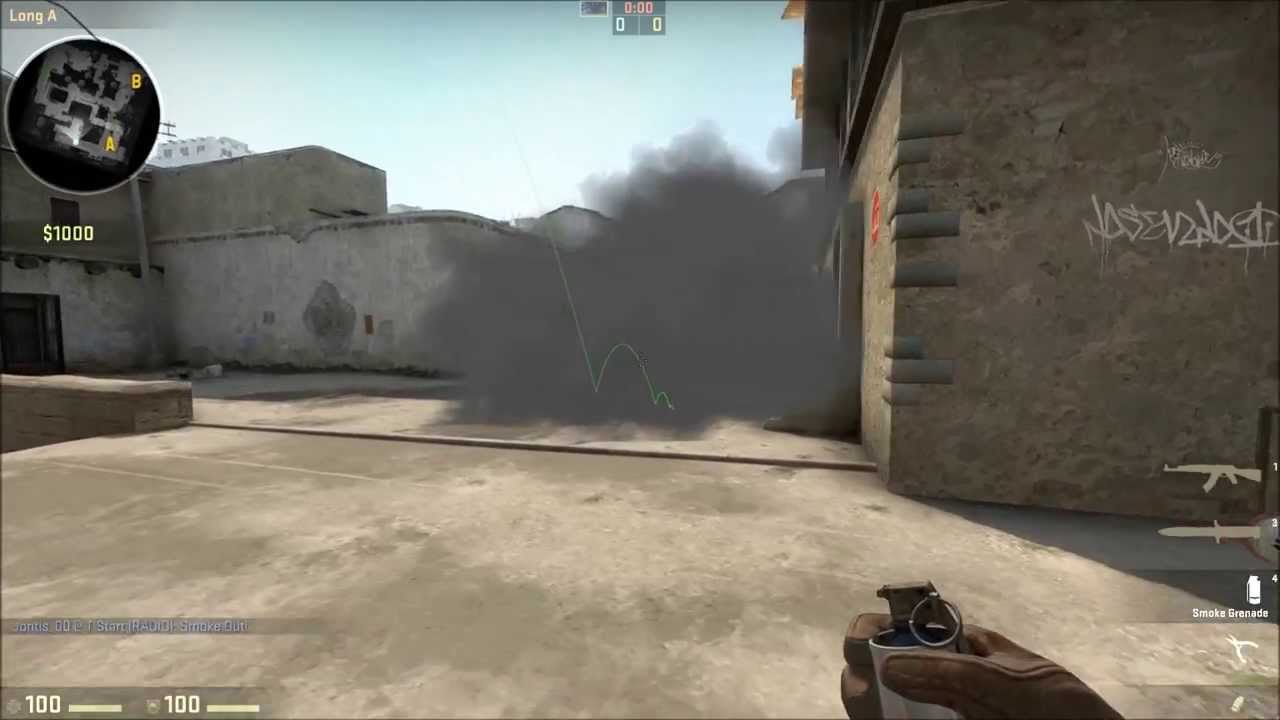 CS:GO Dust 2 Smoke: Outside Long to Long Corner - YouTube