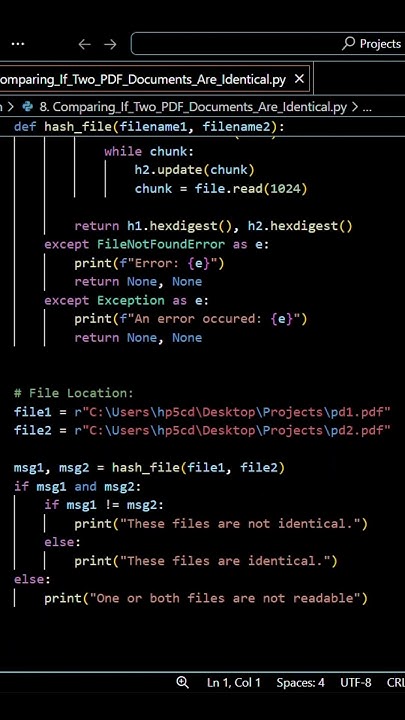 8 Comparing If Two Pdf Documents Are Identical Python Project Learningpython Coding Coding